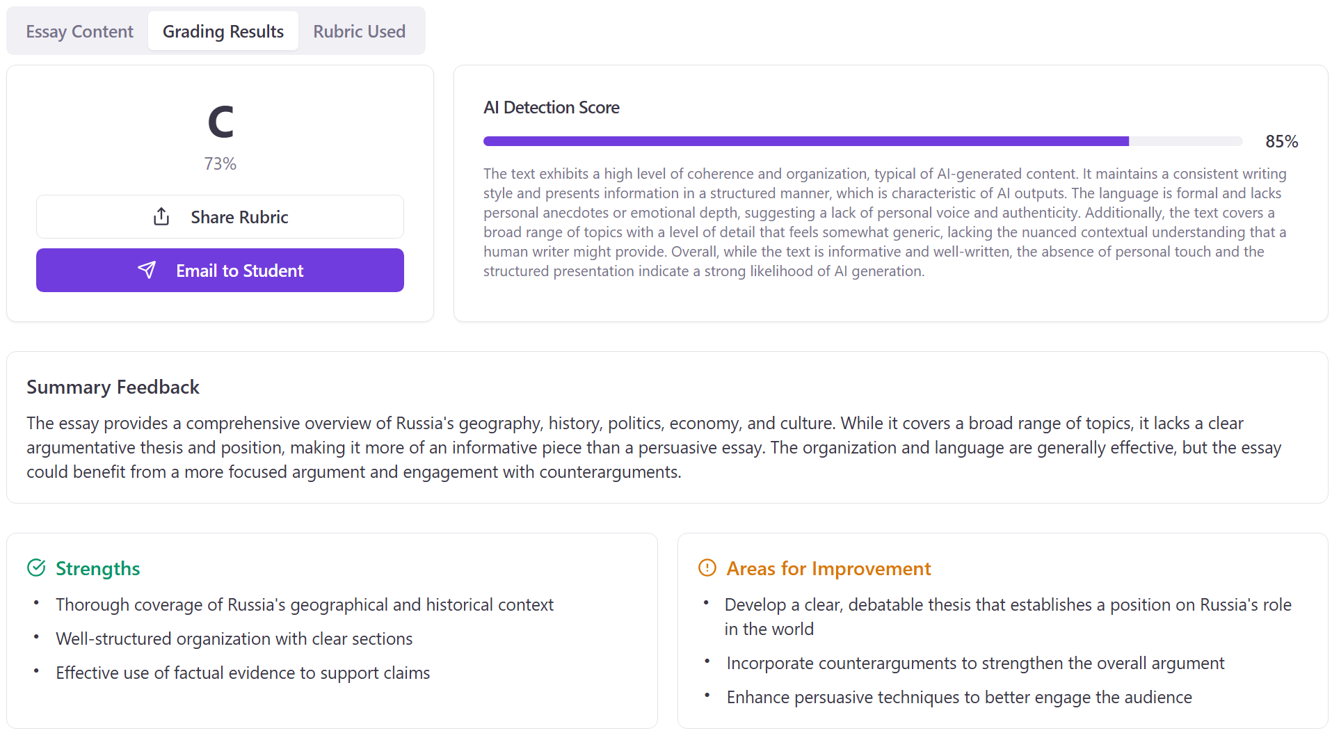 GraderAI | The Rubric-Based AI Essay Grader for Teachers